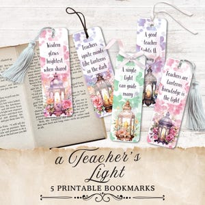 Printable Bookmarks for Teachers Bundle, Rainbow Teaching Quote ...