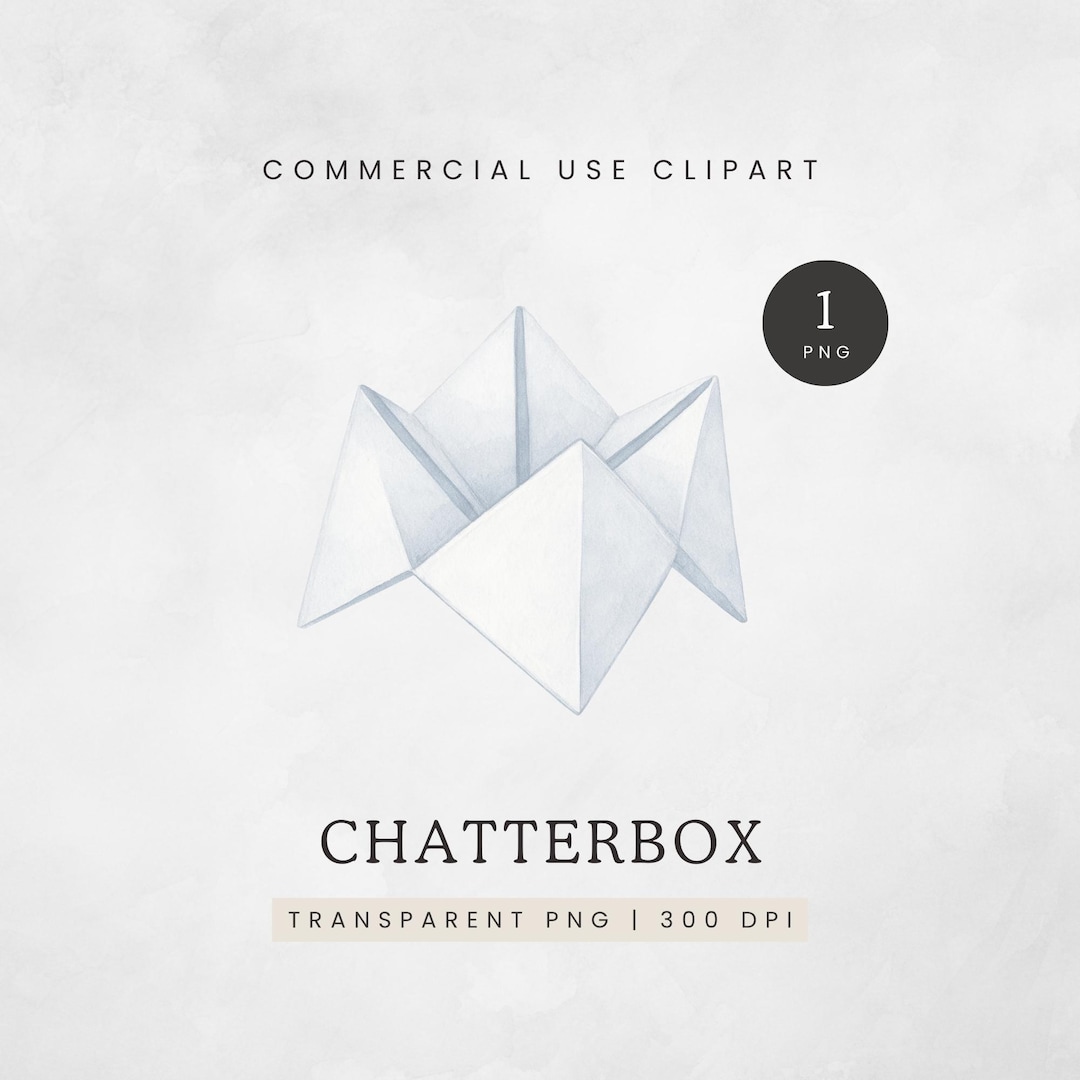 Chatterbox Origami Clipart, Paper Fortune Teller Clip Art, Minimal ...