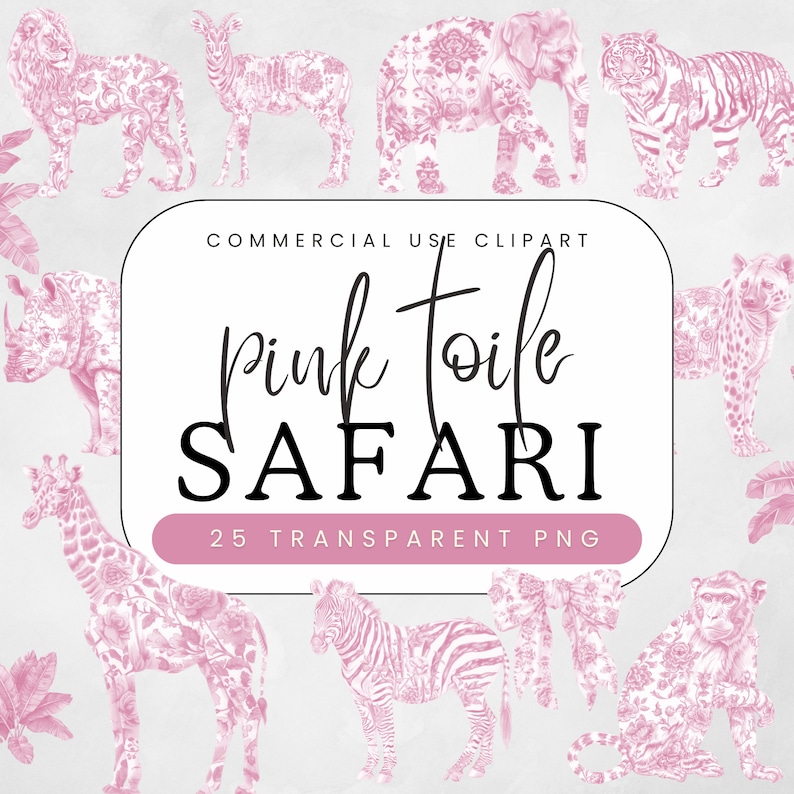 Toile Safari Baby Shower Pastel Pink | French Toile De Juoy ...