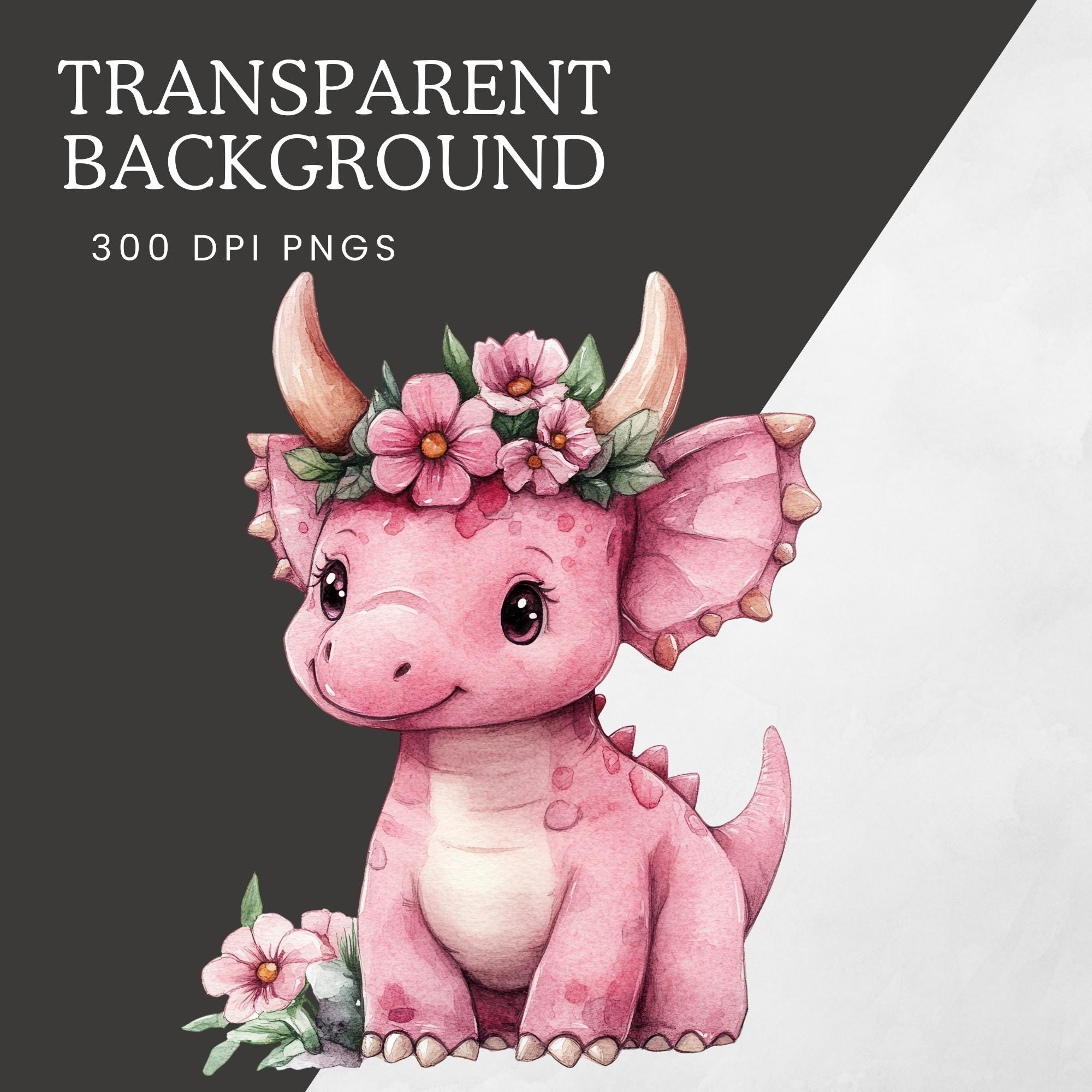 Pink Dino PNG, Girly Dinosaur Clipart, Dino Girl Clip Art, Watercolor ...