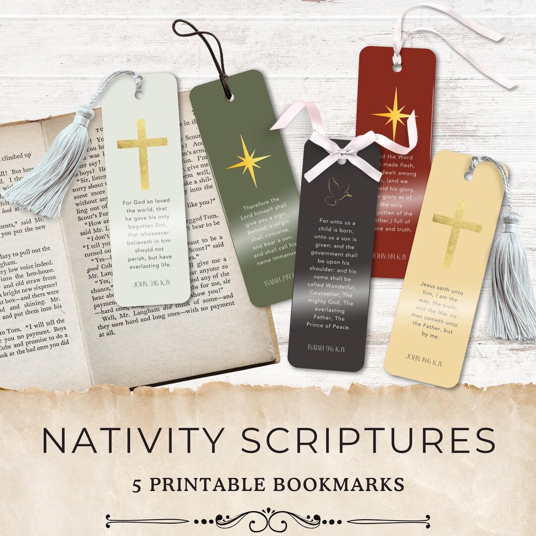 Nativity Bookmark Printable, Scripture Scraps Bookmark, Sunday School ...