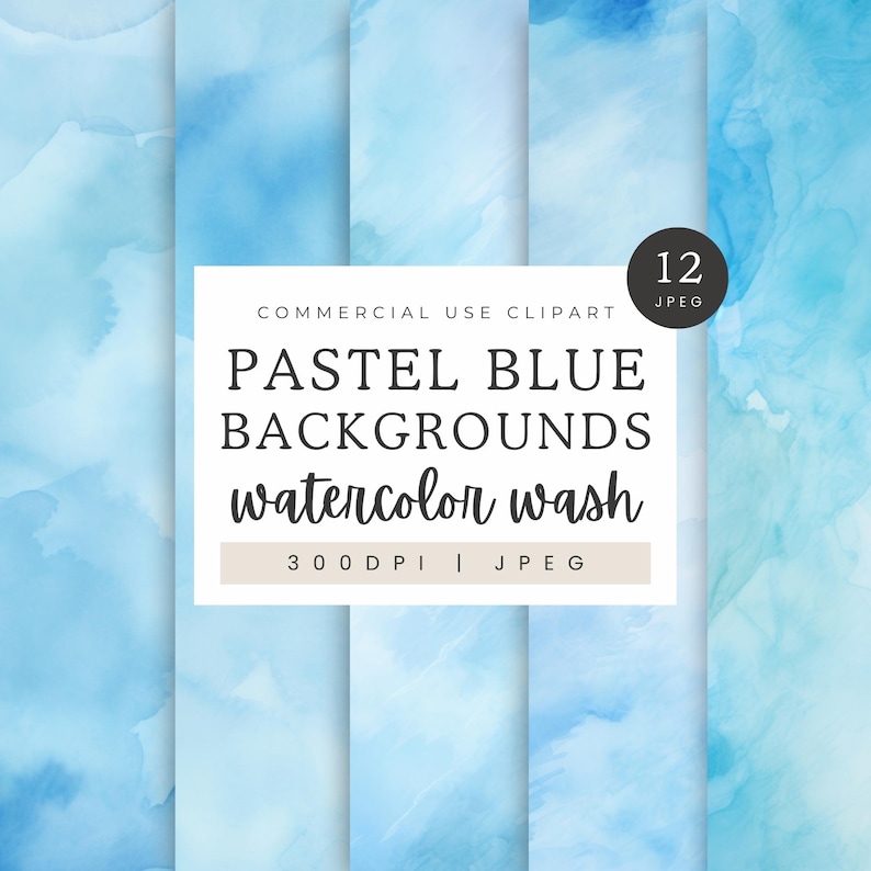 Pastel Blue Watercolor Texture Backgrounds, Sky Blue Watercolor Washes ...