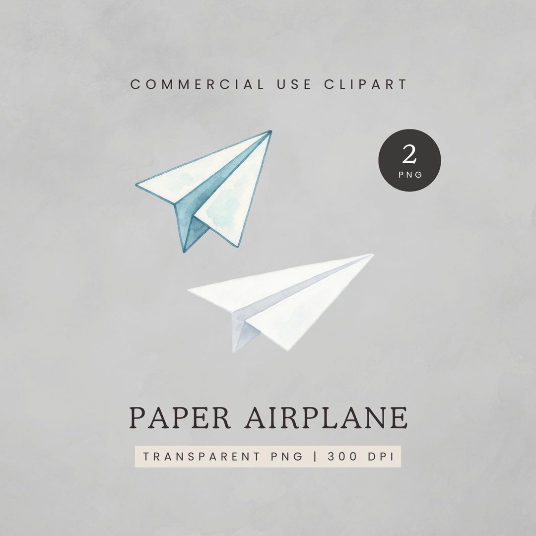 Paper Airplane Clipart, Origami Aeroplane Clip Art, Watercolor Paper ...