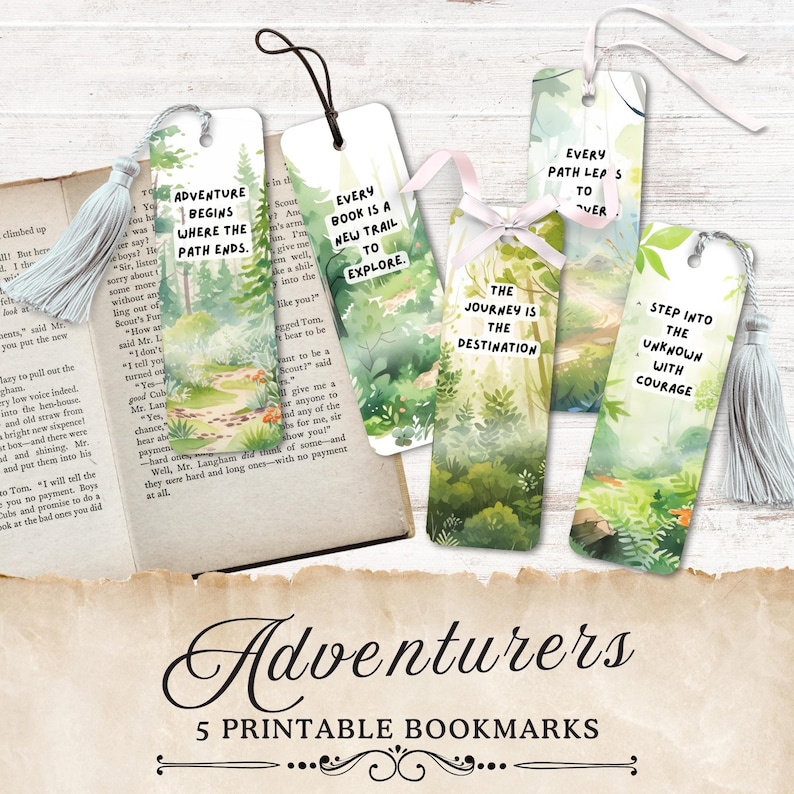 Forest Adventure Bookmarks Printable, Cute Printable Bookmark, Print at ...