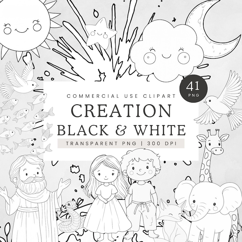 Bible Black and White Clipart - Etsy