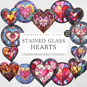 Stained Glass Heart PNG, Romantic Heart Clipart, Valentine's Day Love ...