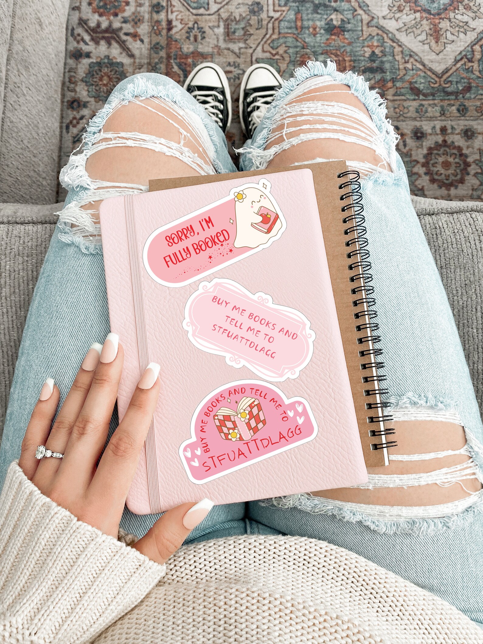 CUSTOM 6 Bookish Stickers, Fantasy Book Lovers, Romance Kindle Stickers ...