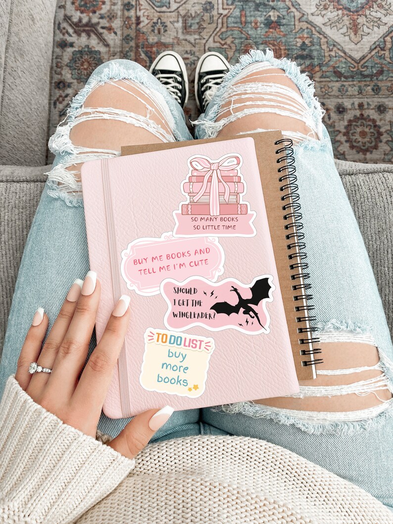 CUSTOM 6 Bookish Stickers, Fantasy Book Lovers, Romance Kindle Stickers ...