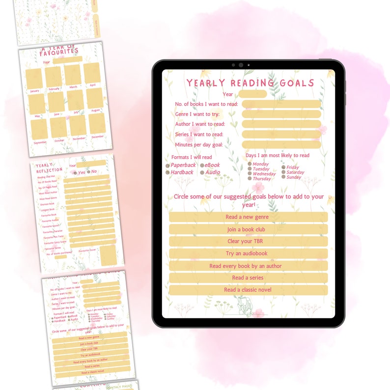 Yearly Reading Digital Journal: Track Your Reading Journey & Growth ...