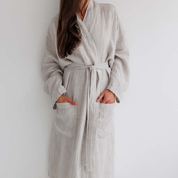Linen Robe - Etsy