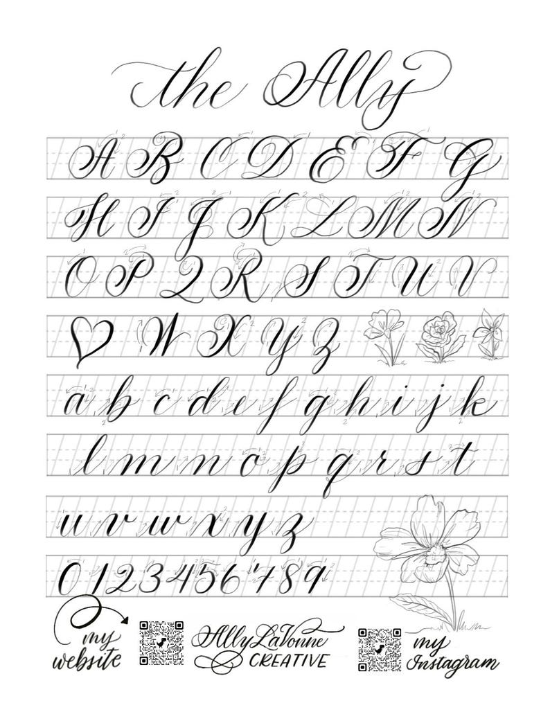 Calligraphy Practice Alphabet: the Ally - Etsy