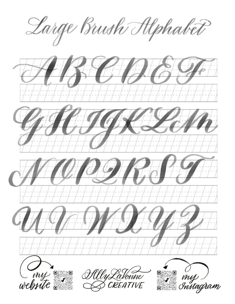 Calligraphy Brush Letter Alphabet - Etsy