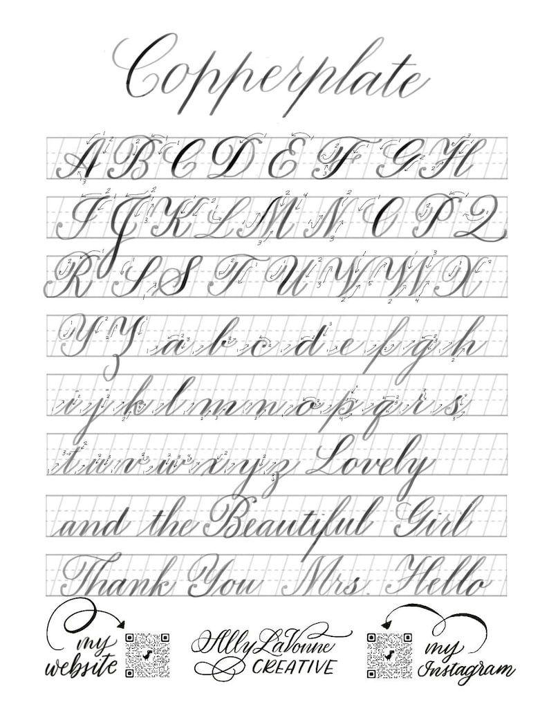 Copperplate: Calligraphy Practice Alphabet - Etsy