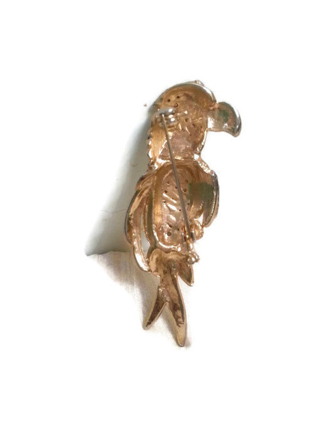 Vintage Parrot Pin Brooch Rhinestone and Enamel - Etsy