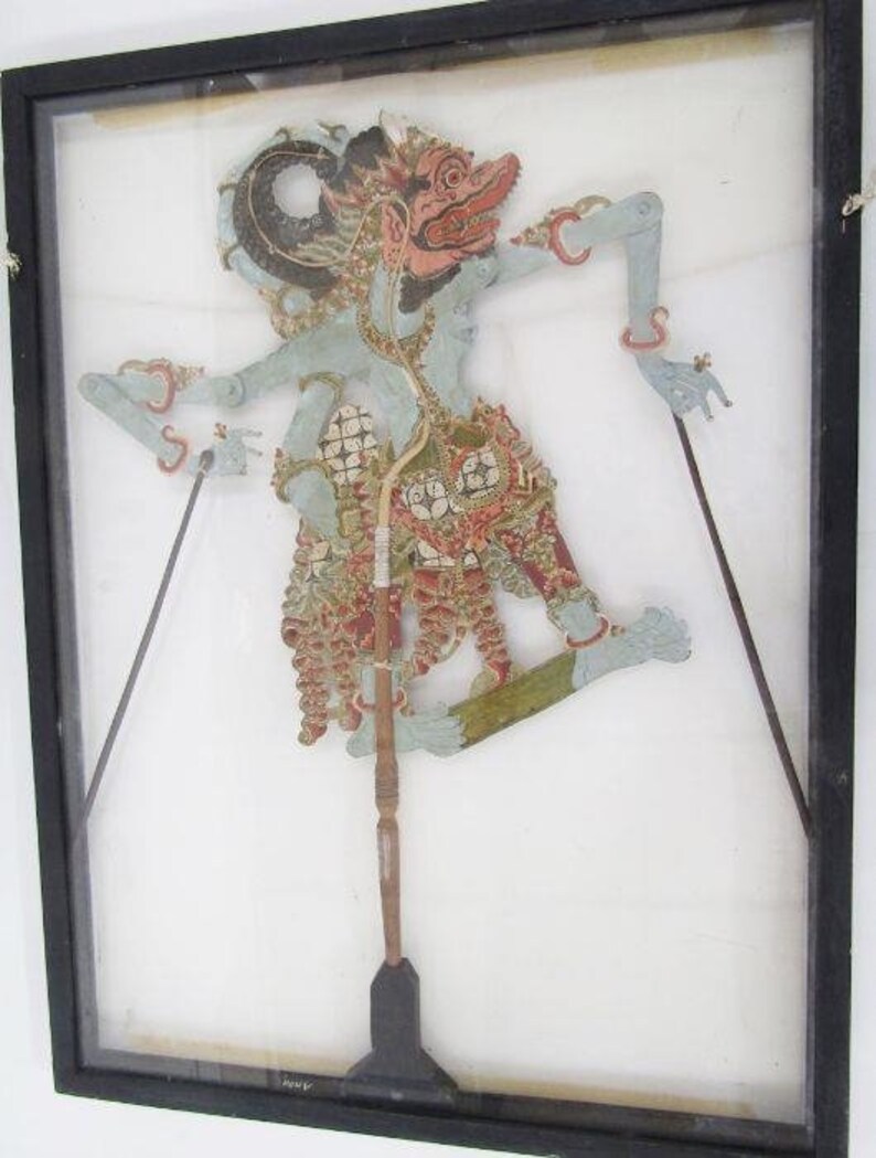 Handmade and Painted Antique Leather Wayang Kulit Javanese Indonesia ...