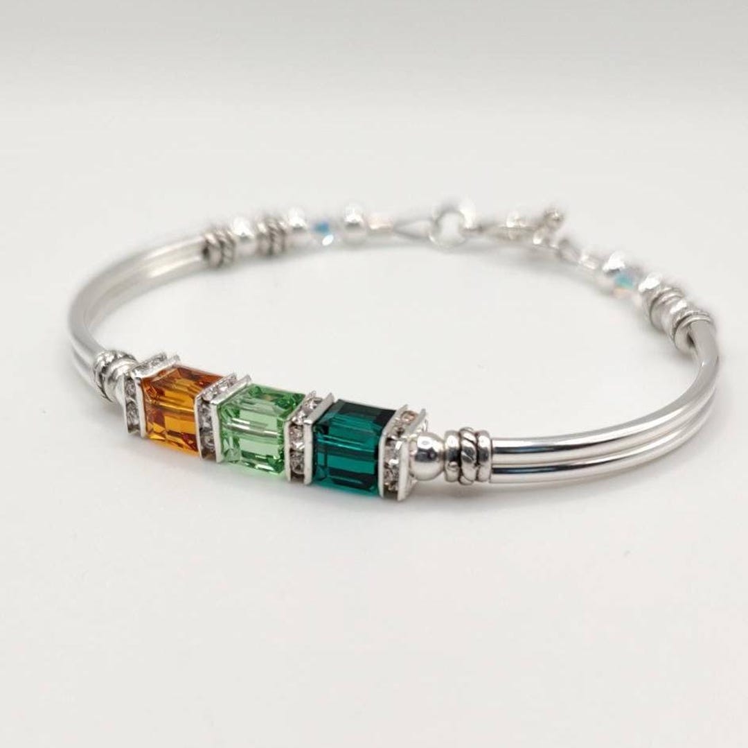 Custom Birthstone Bracelet Jewelry Birthstone Personalized Mothers ...