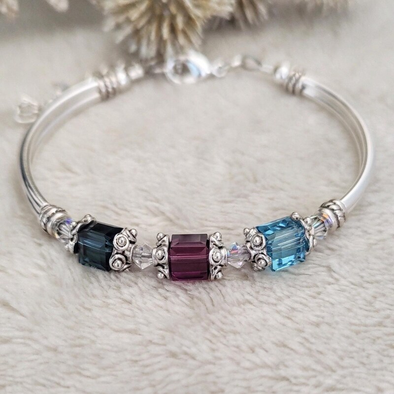 Silver Mom Bracelet - Etsy