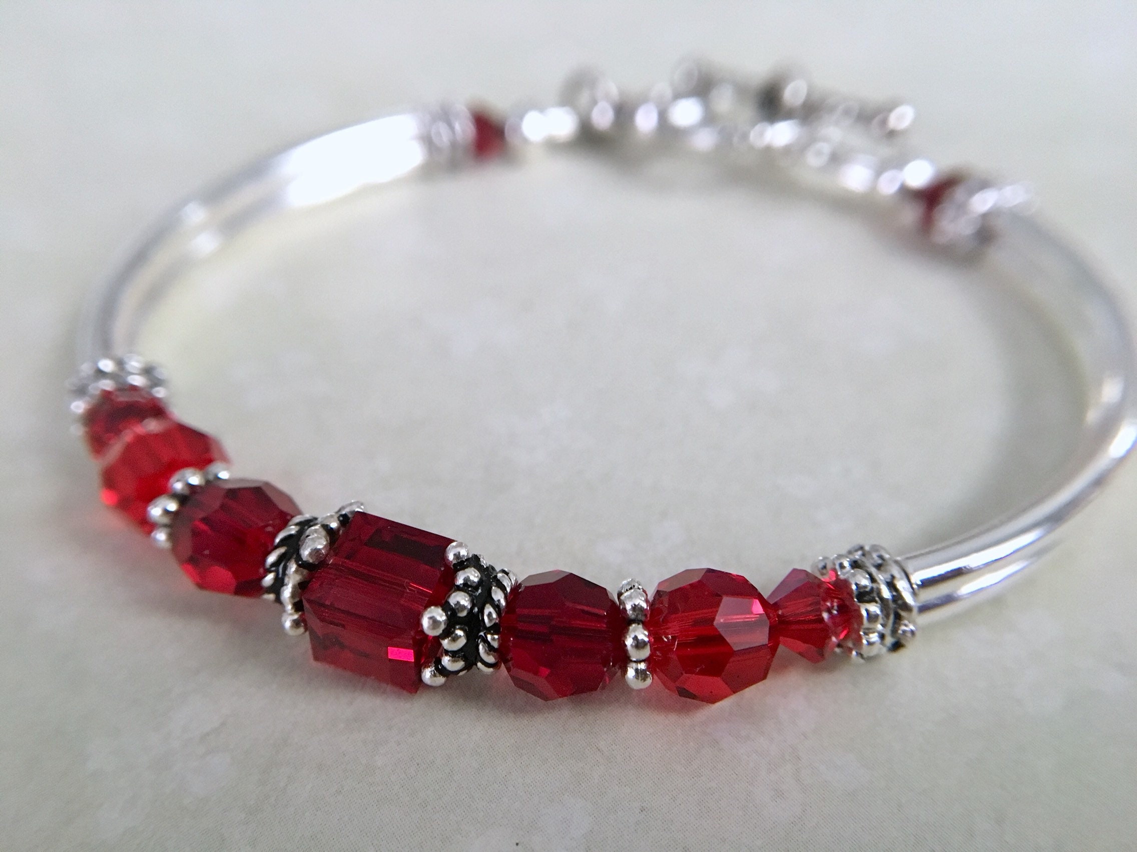 Ruby Red Bracelet, July Birthstone Jewelry, Birthday Gift, Bridesmaid ...