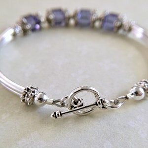 June Birthstone Bracelet, Bridesmaid Bracelet, Wedding Bracelet, Purple ...