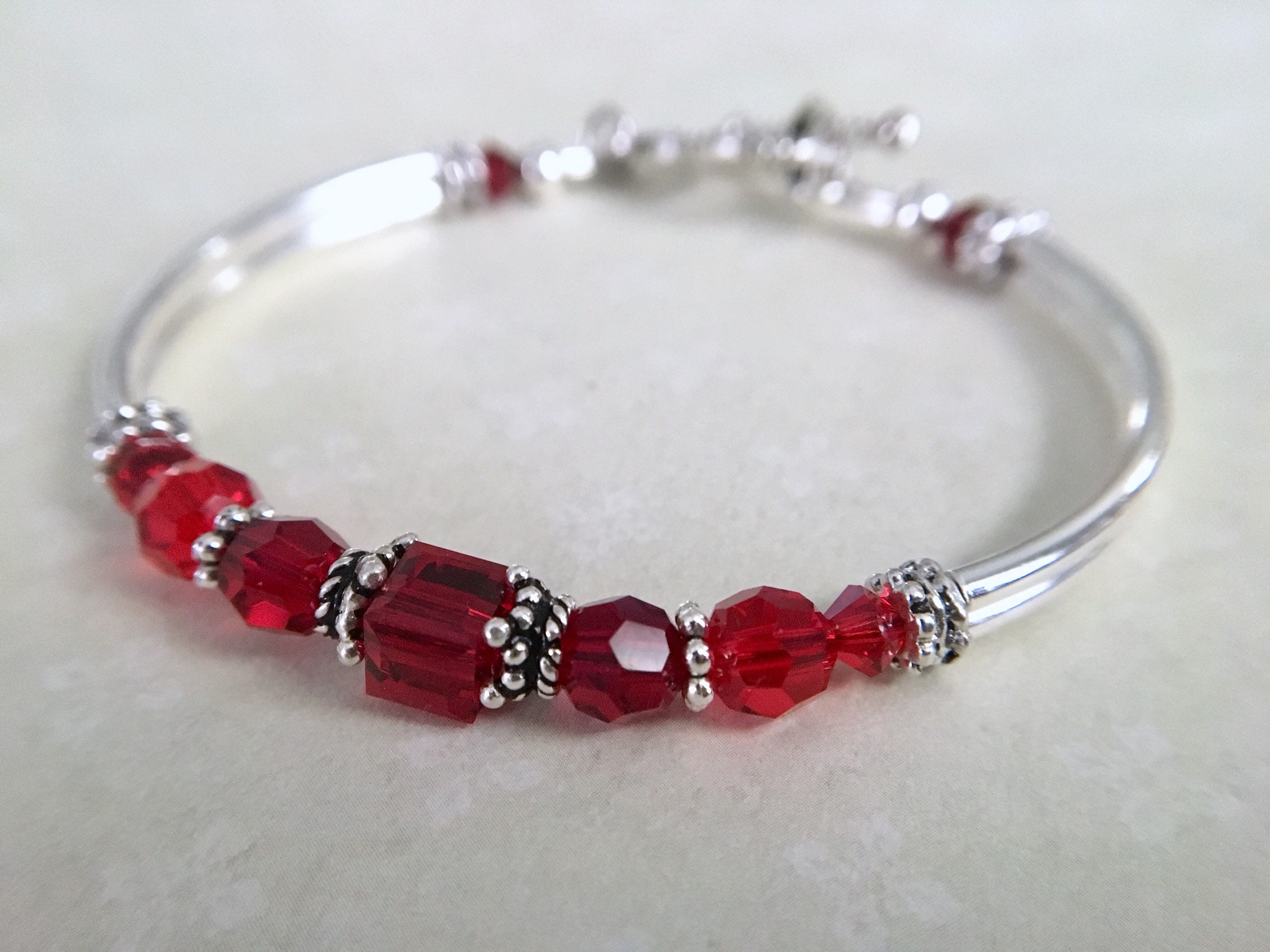 Ruby Red Bracelet, July Birthstone Jewelry, Birthday Gift, Bridesmaid ...