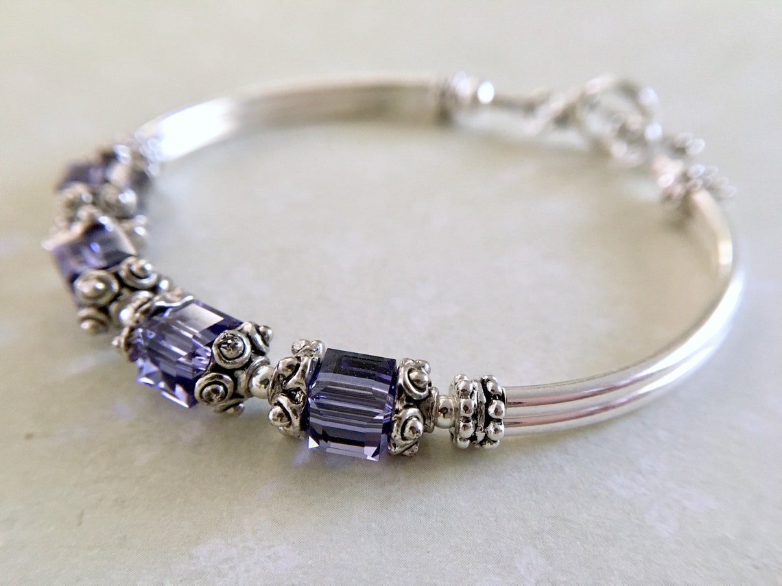June Birthstone Bracelet, Bridesmaid Bracelet, Wedding Bracelet, Purple ...