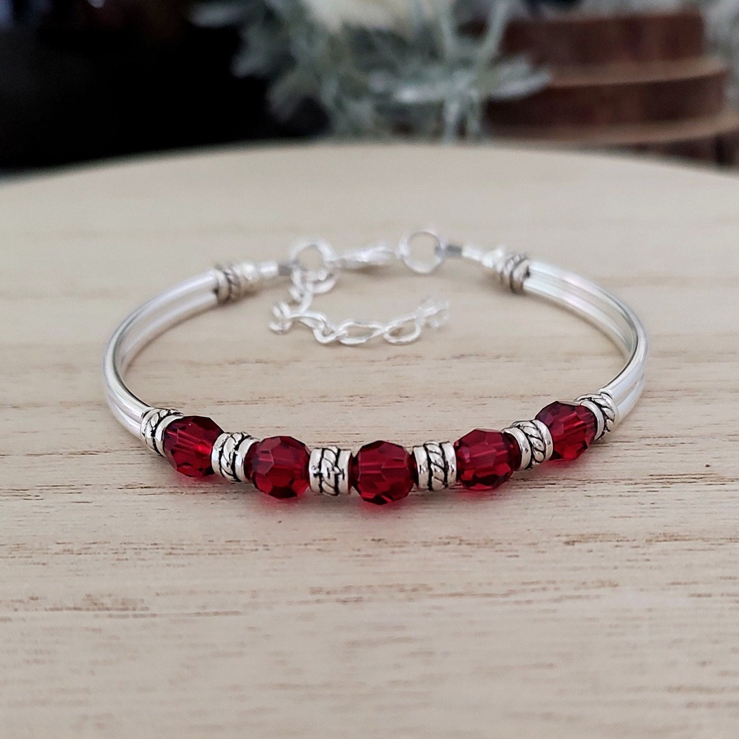 Custom Birthstone Bracelet Birthday Gift for Her Personalized ...