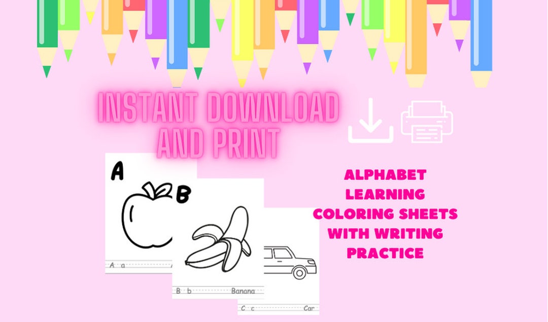 Kids Printable Educational Alphabet Coloring Pages With Writing ...