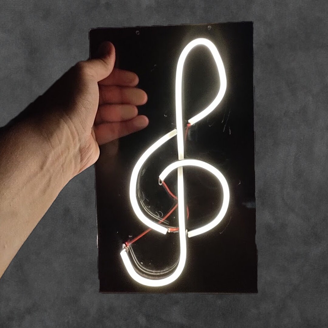 Handmade Treble Clef LED Neon Sign - Etsy