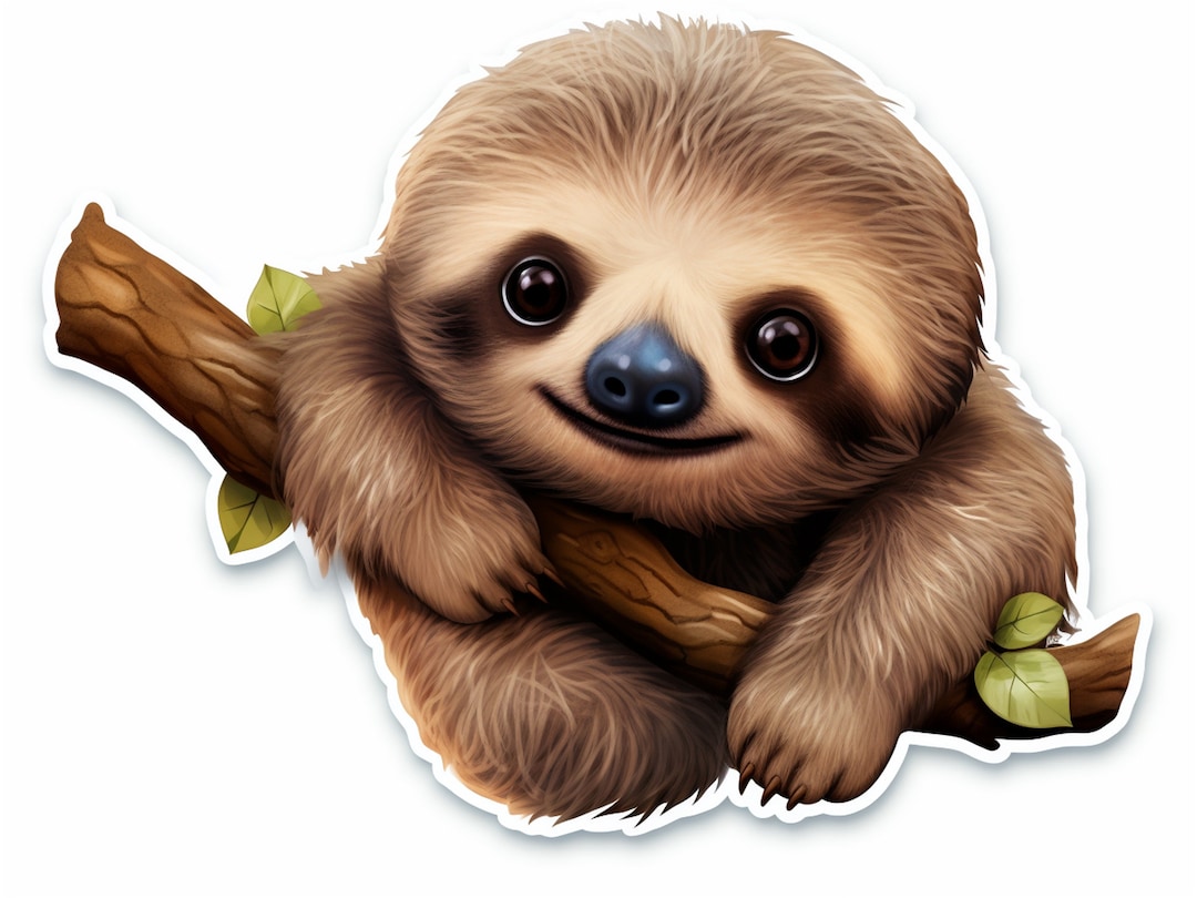 Jungle Serenity Transparent Sloth PNG for Nature Themes - Etsy