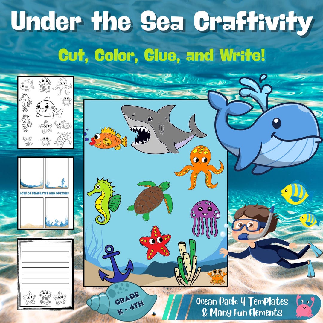 Under the Sea Craftivity, Back to School, Summer Coloring Pages, 2025 ...
