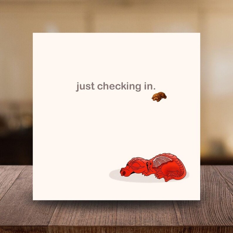 Just Checking in Card | Gentle Support Greeting Card | Minimal Square ...