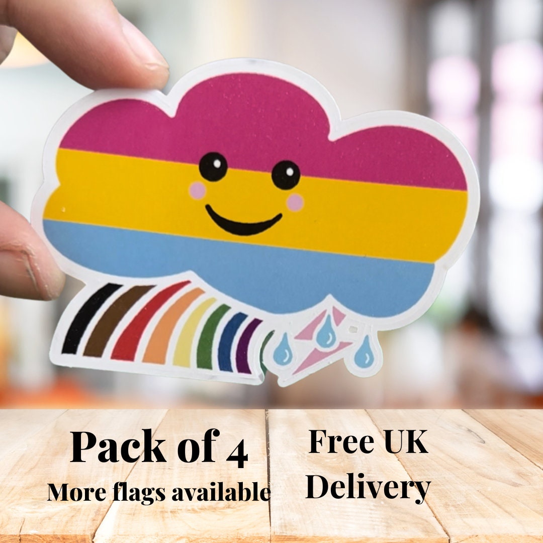 Pansexual Stickers for Pride Flag Cute Cloud LGBTQ Stickers for ...