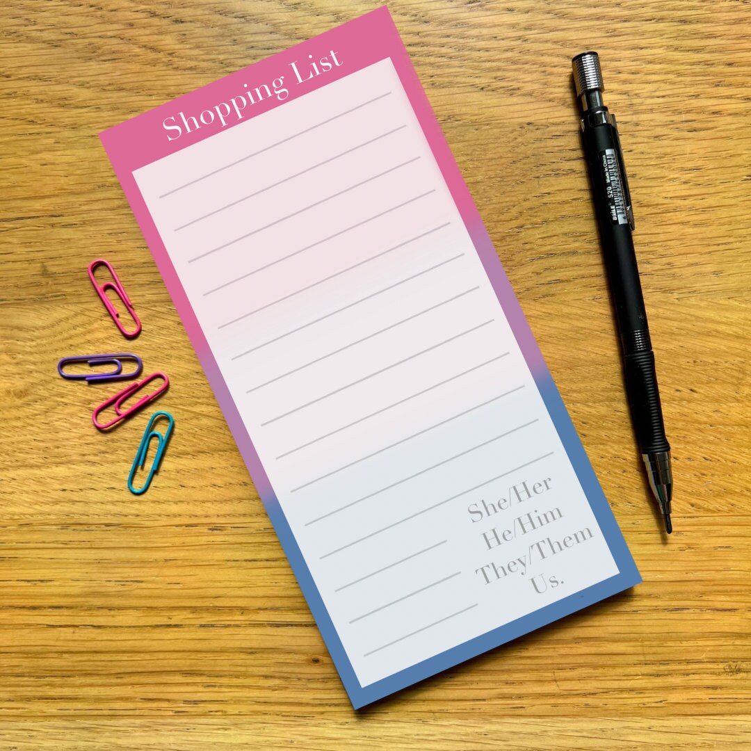 Bi Pride Flag Shopping List Pad Handmade Notepad LGBTQ Notes Rainbow ...