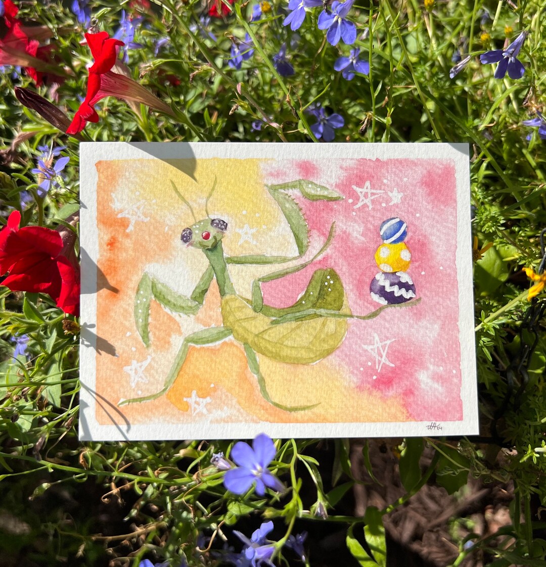 Mantis Clown, Original Watercolor Print, Mini Print - Etsy