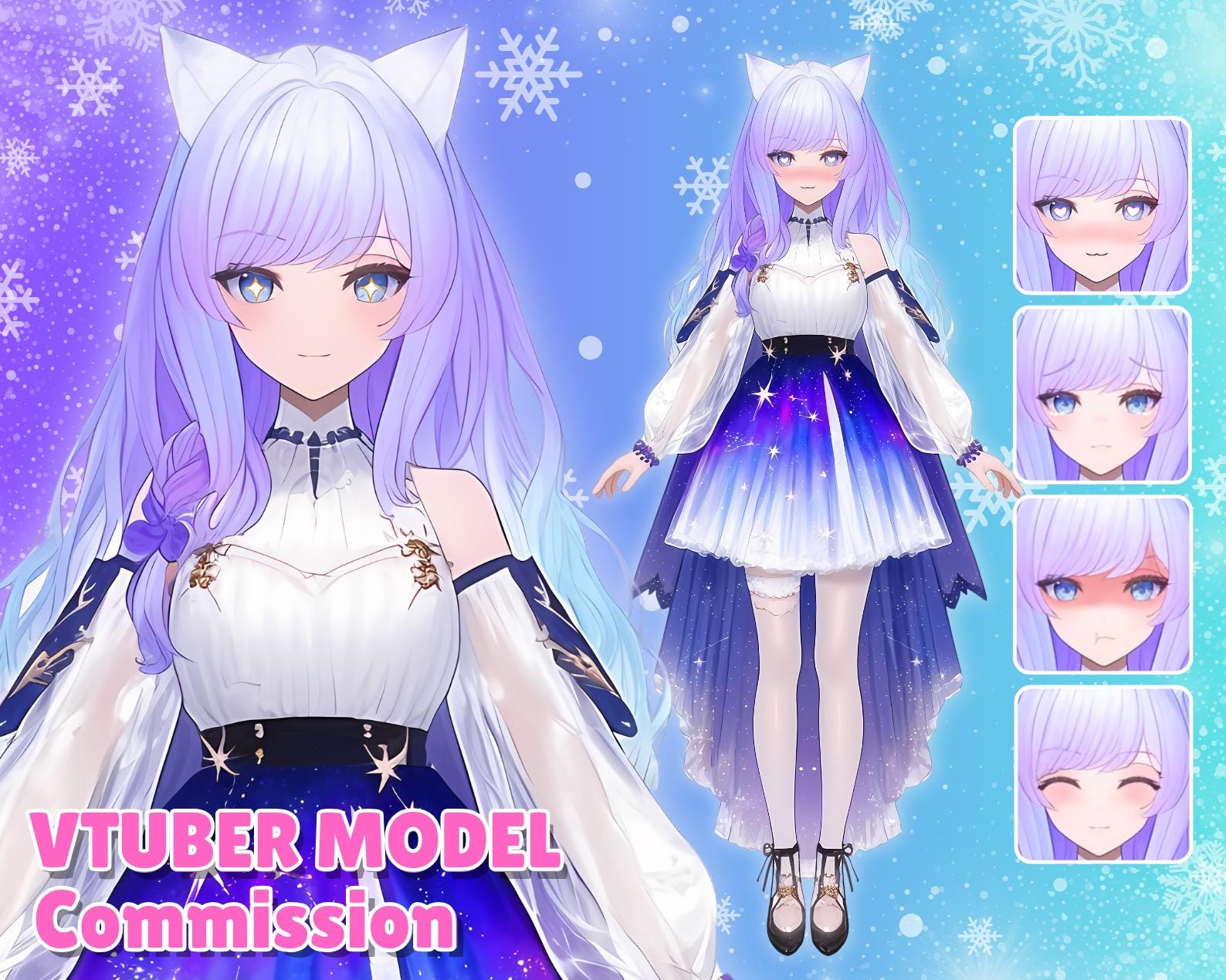 Custom Vtuber Model for Commercial Use Vtuber Assets Pngtuber Rigging ...