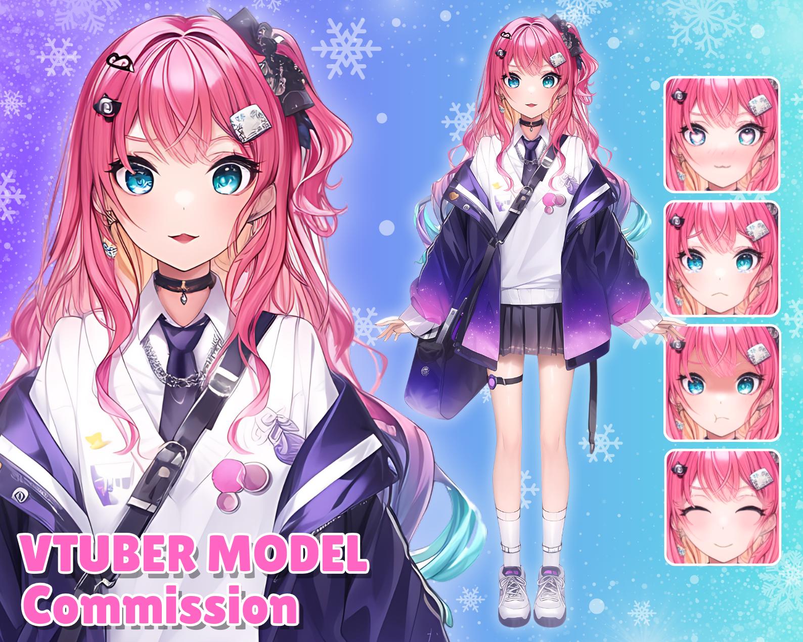 Modelo Vtuber personalizado para uso comercial / Recursos Vtuber / Pngtuber / Rigging / Diseño ...