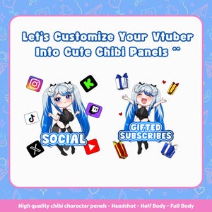 Custom Twitch Panels, Chibi Panels, Anime Panel for Your Stream, Vtuber ...