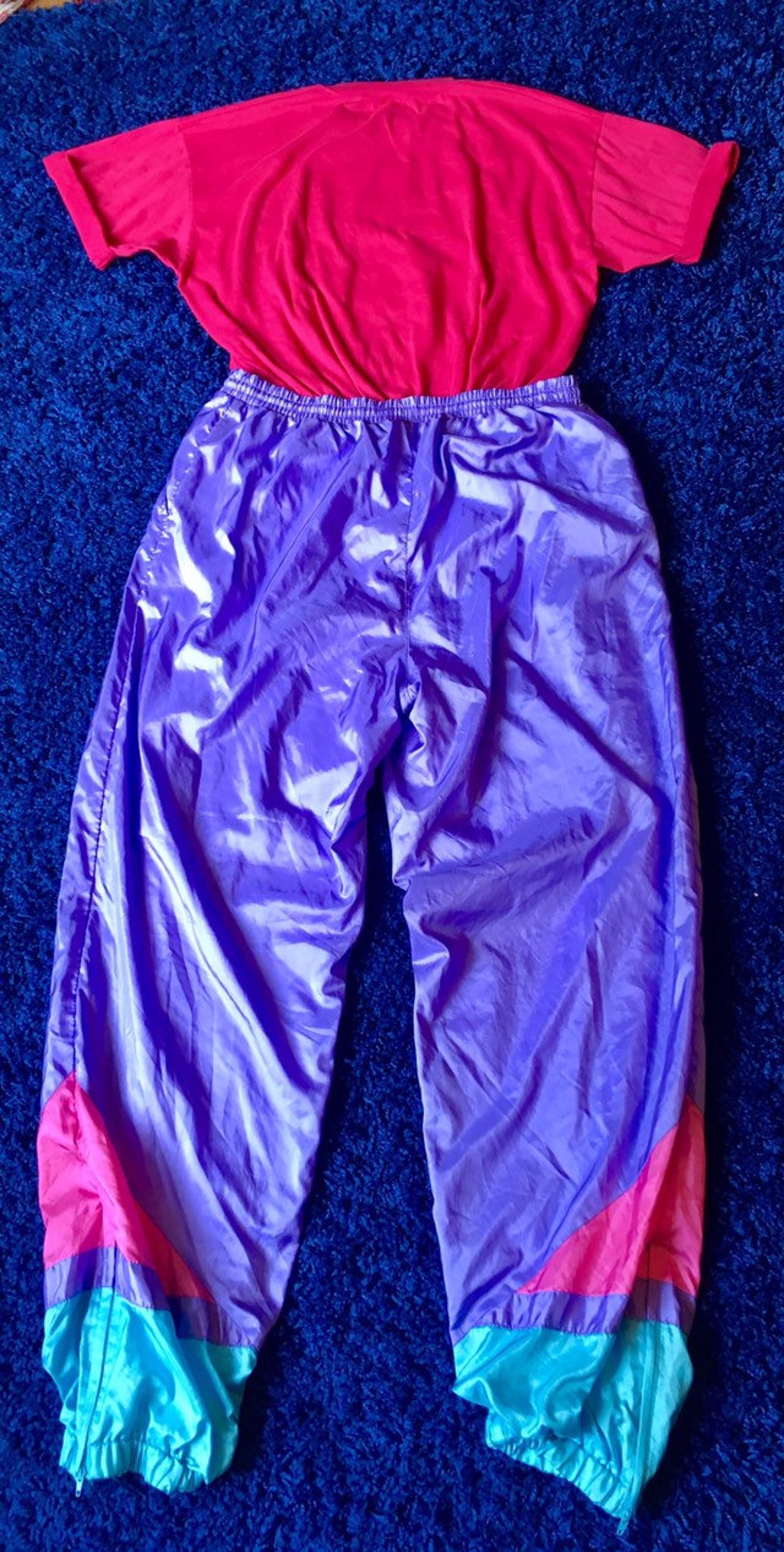 Colorful Sweatpants Purple/Teal/Pink 80s/90s Drawstring and | Etsy