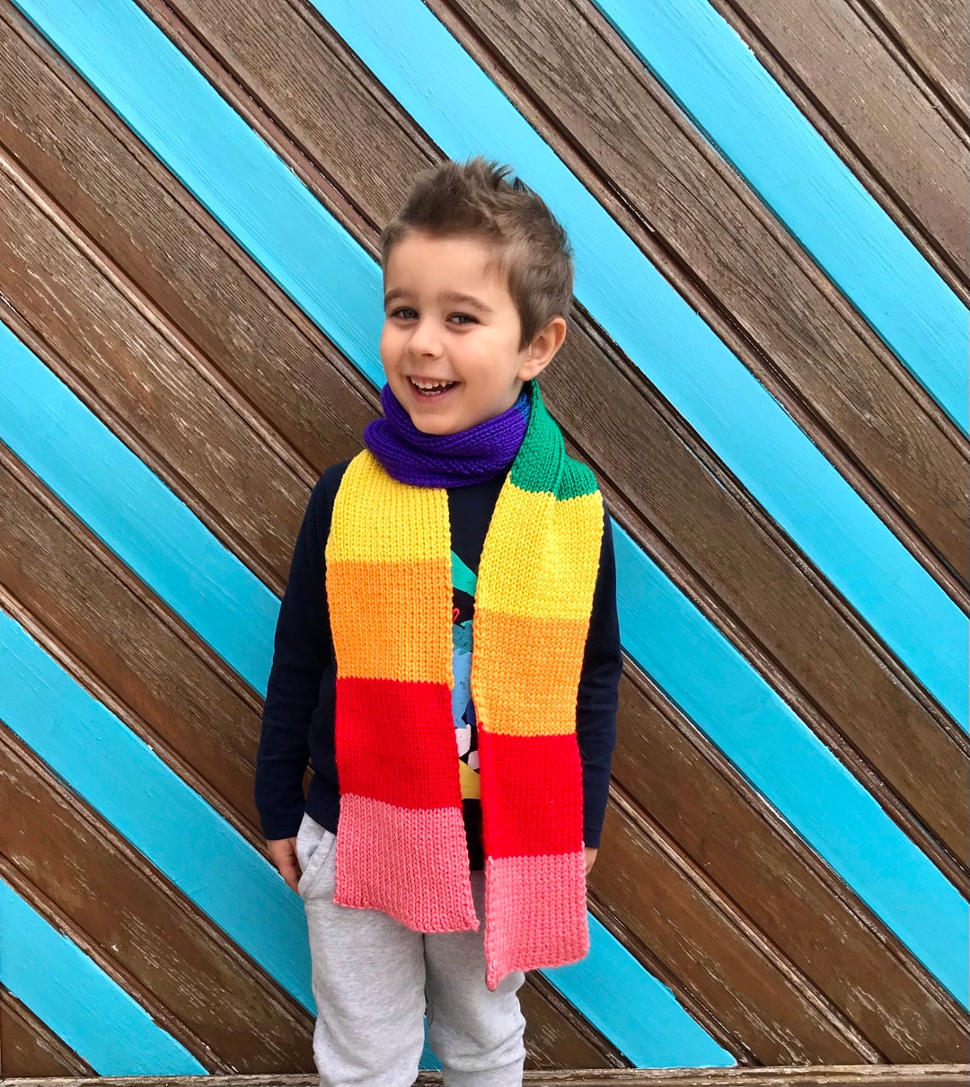 Pink Rainbow Scarf - Sizes for Kids and Adults - Etsy