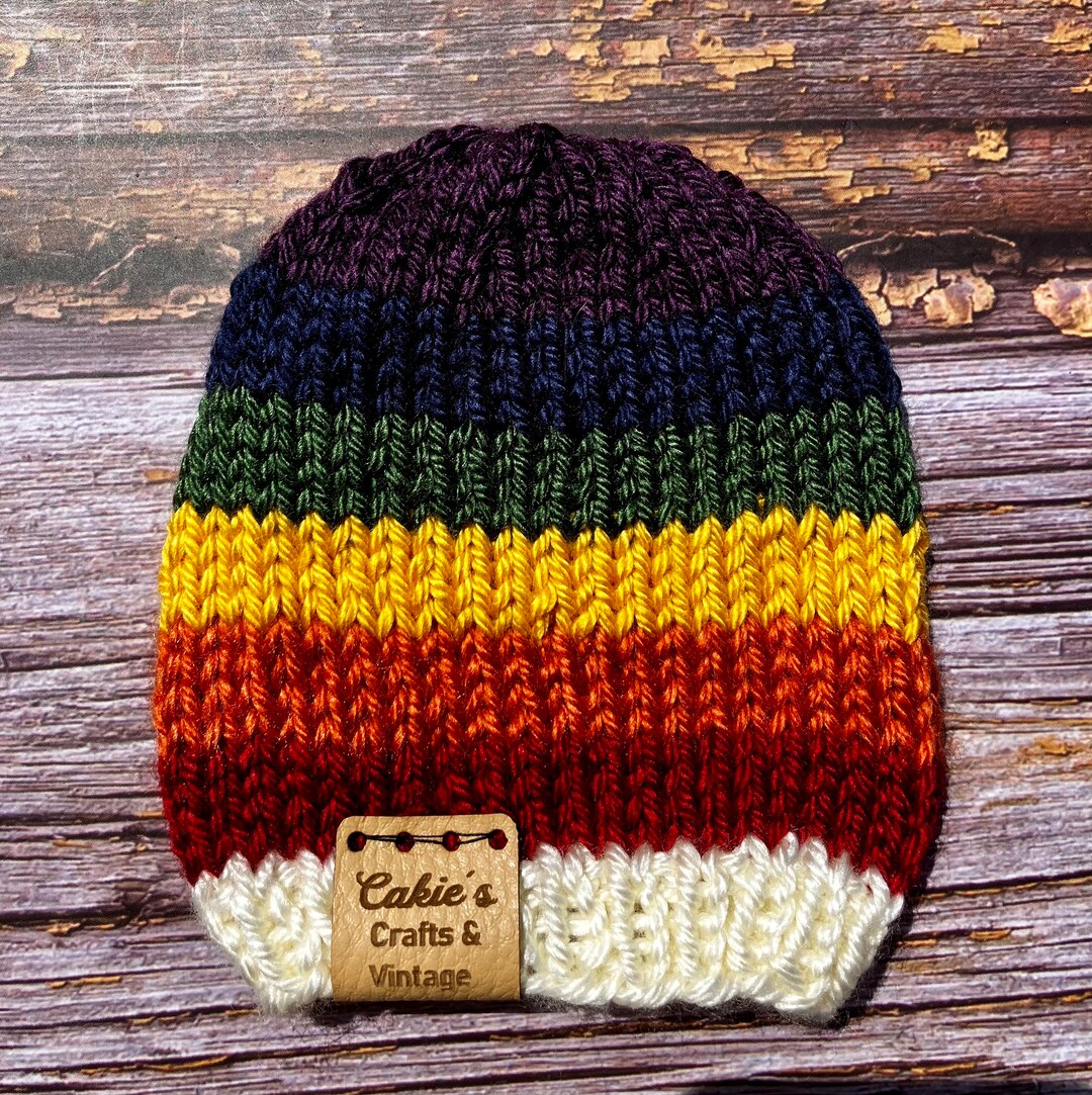 Dark/earthy Rainbow Hat - Doll to Adult Sizes - Etsy