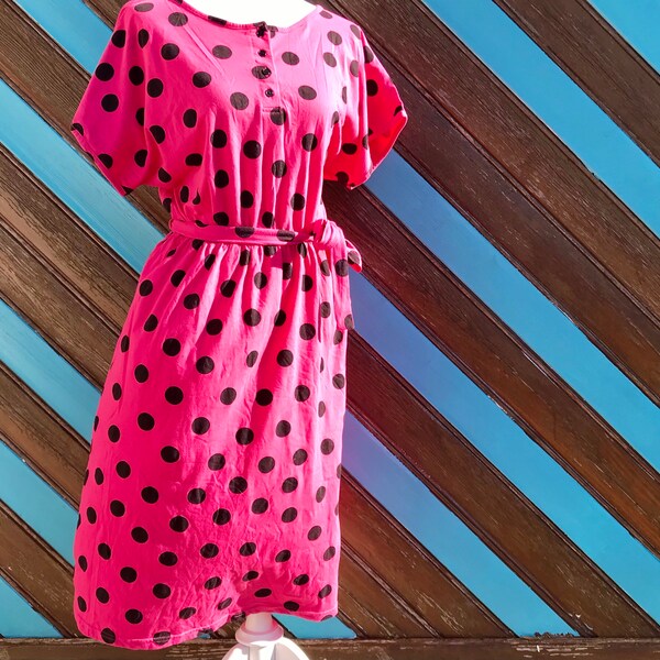Pink Polka Dot Dress - Etsy