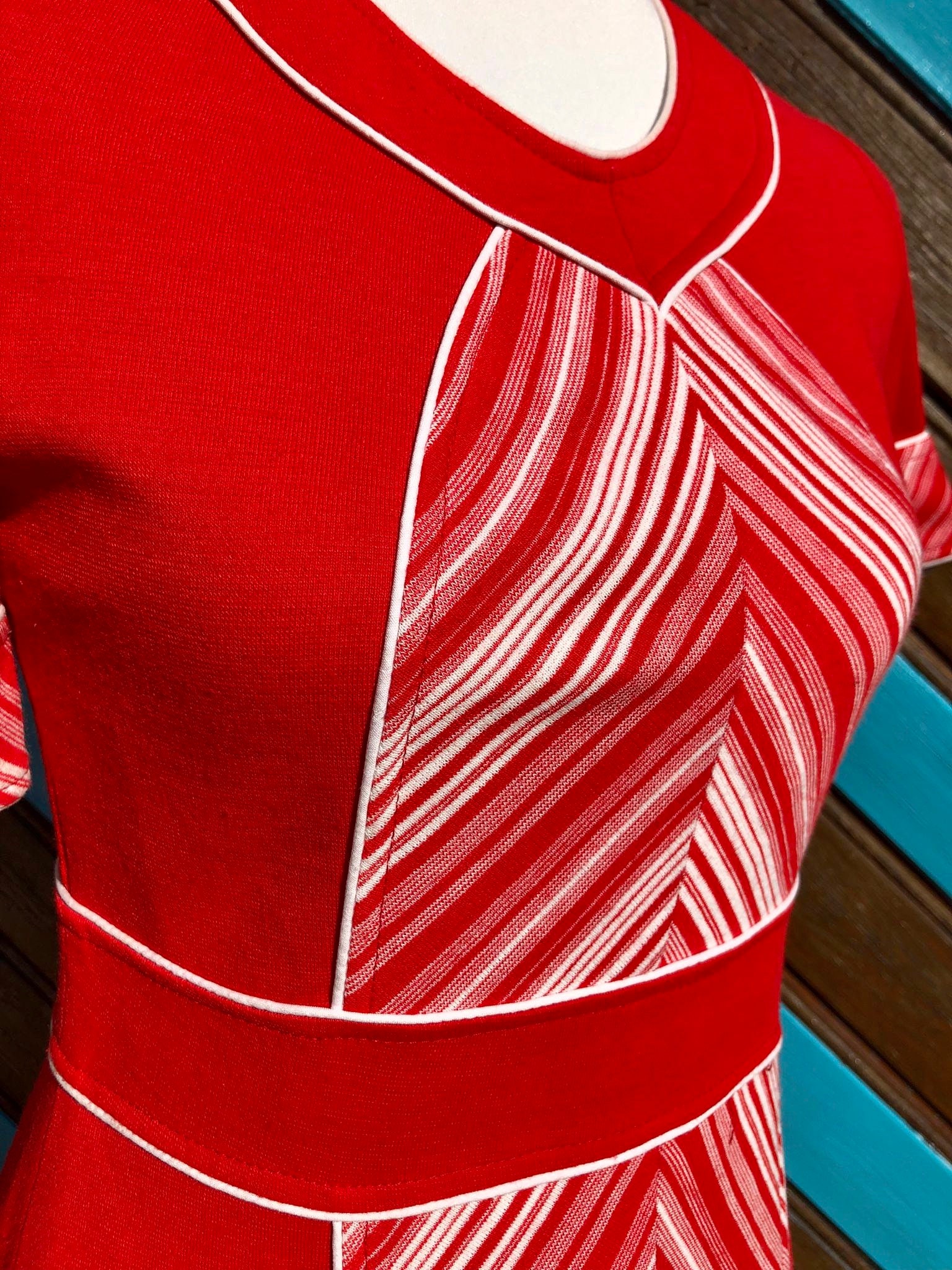Vintage 60s/70s Striped Dress - Chevron Pattern Dress - Etsy