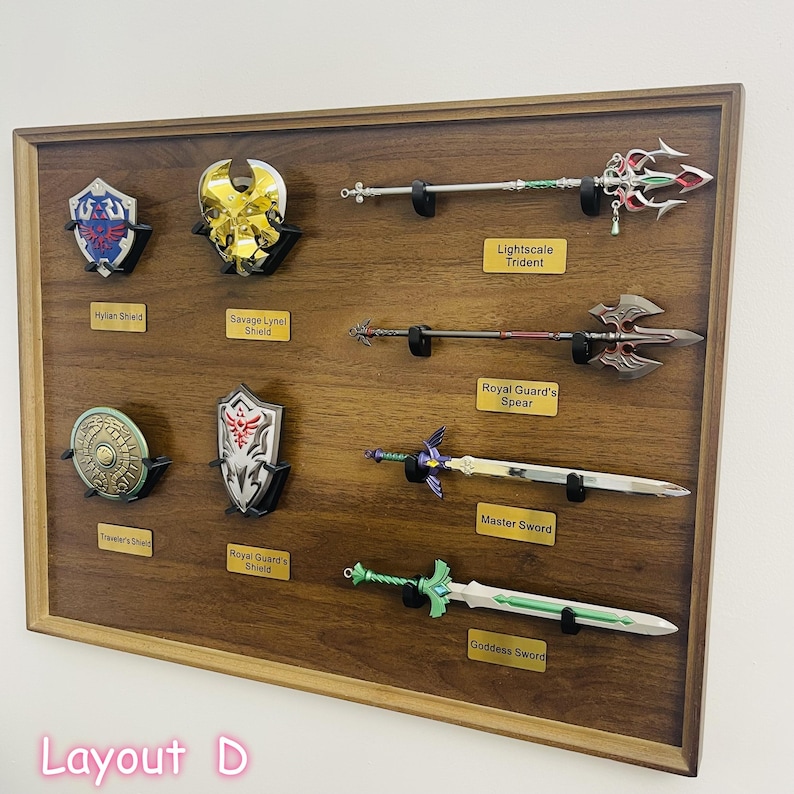 Zelda Inspired Weapon & Shield Collection Frame, Custom Gamer Wall Art ...