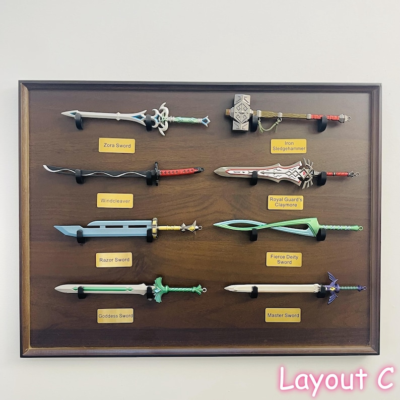 Zelda Inspired Weapon & Shield Collection Frame, Custom Gamer Wall Art ...