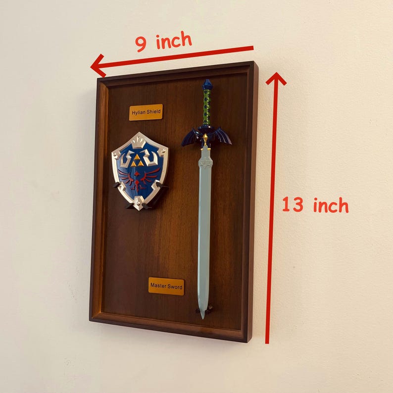 Hand-painted Master Sword & Hylian Shield Wall Art: Legend of Zelda 3D ...