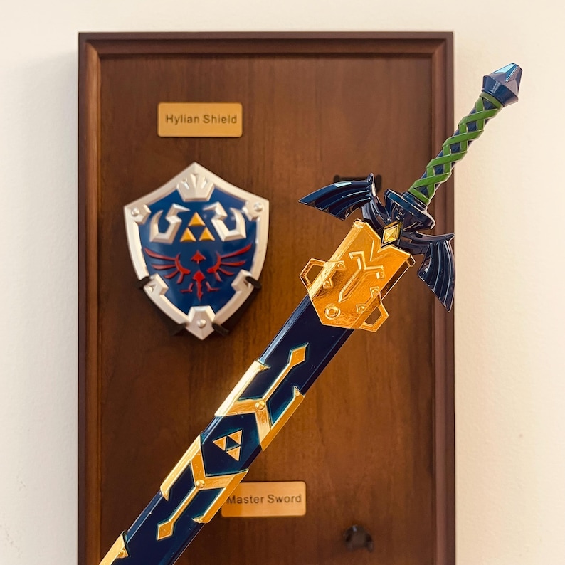 Hand-painted Master Sword & Hylian Shield Wall Art: Legend of Zelda 3D ...