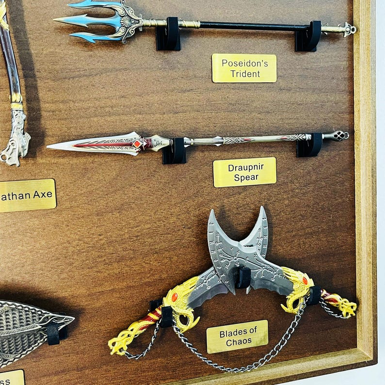 God of War Inspired Weapons Collection Framed Wall Art - Kratos ...