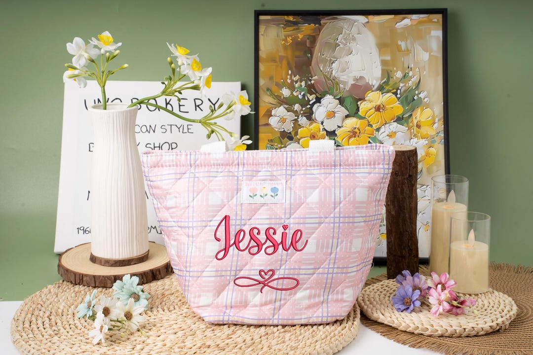 Embroidered Kids Lunch Bag: Personalized Insulated Cotton Tote - Etsy