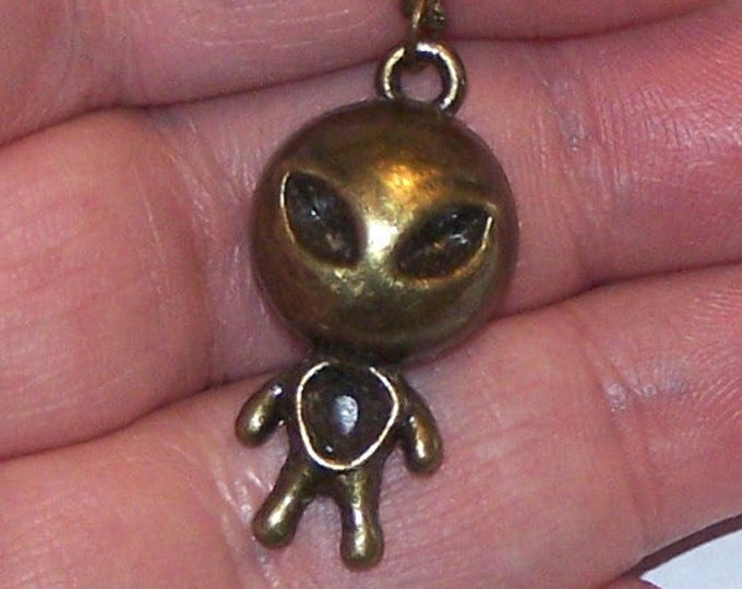 Bronze Alien Necklace - Etsy