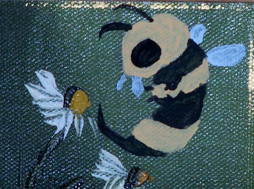 Flowers & Monster Bee: Monstered Thrift Store Painting - Etsy
